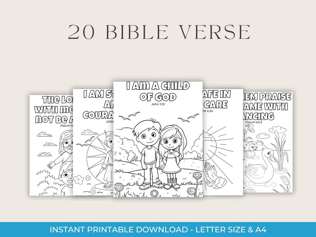 Coloriages de versets bibliques : activité pour enfants chrétiens (PDF ...