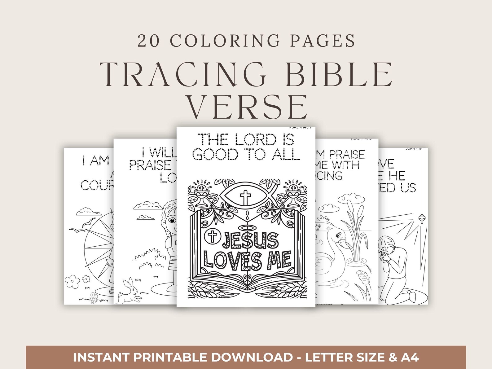 Bible Coloring Book for Kids, Sunday School Activities, Bible Verse ...