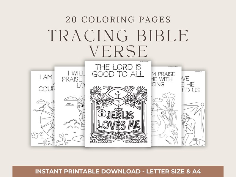 Bible Coloring Book for Kids, Sunday School Activities, Bible Verse ...