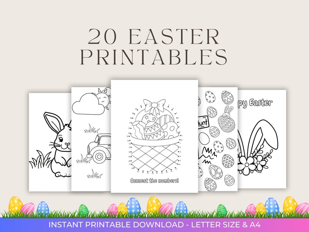 Easter Activity Printables: Coloring Pages, Mazes, and More (PDF) - Etsy