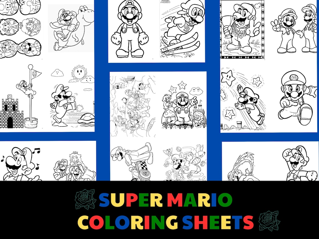 Mario Coloring Book, Mario Coloring Book Printable, Mario Activity ...
