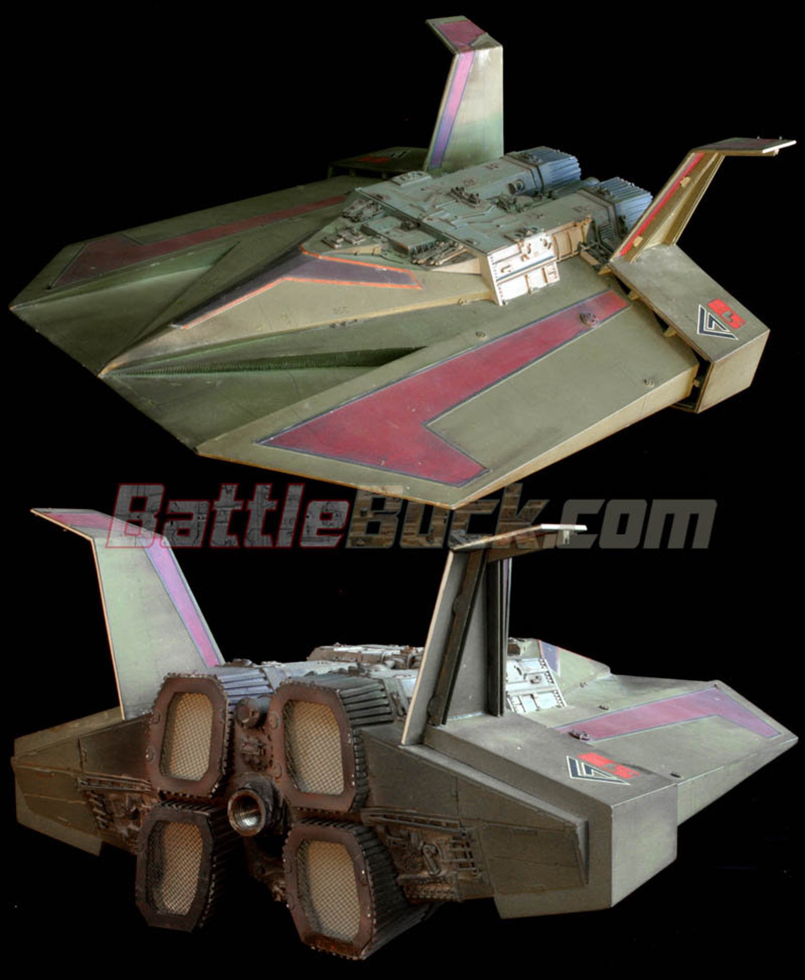 Buck Rogers Fighting 69th Belly Bomber Sled With Gunport and Bombs 7"x ...