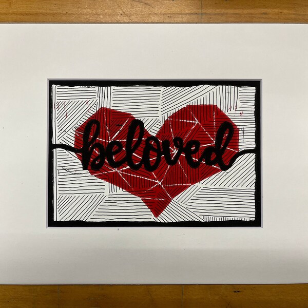Heart Linocut - Etsy