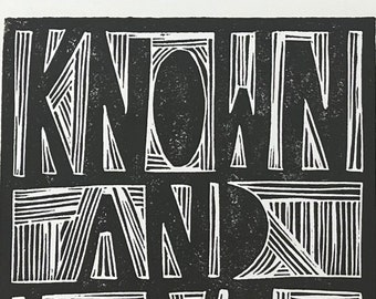 Fully Loved Linocut Print, Christian Art Prints, Gifts Under 30 - Etsy