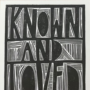 Fully Known Linocut Print, Christian Art Prints, Gifts Under 30 - Etsy