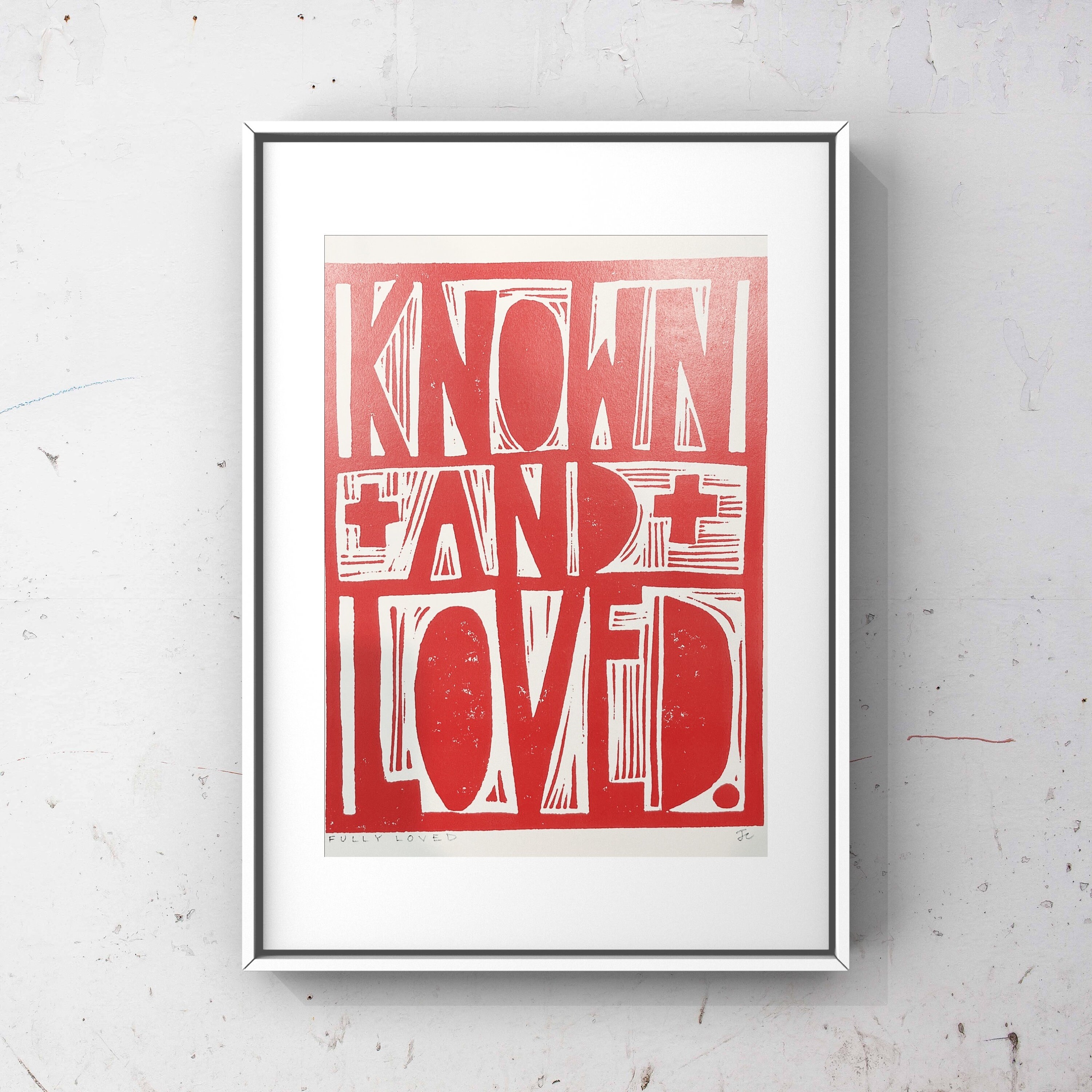Fully Loved Linocut Print, Christian Art Prints, Gifts Under 30 - Etsy