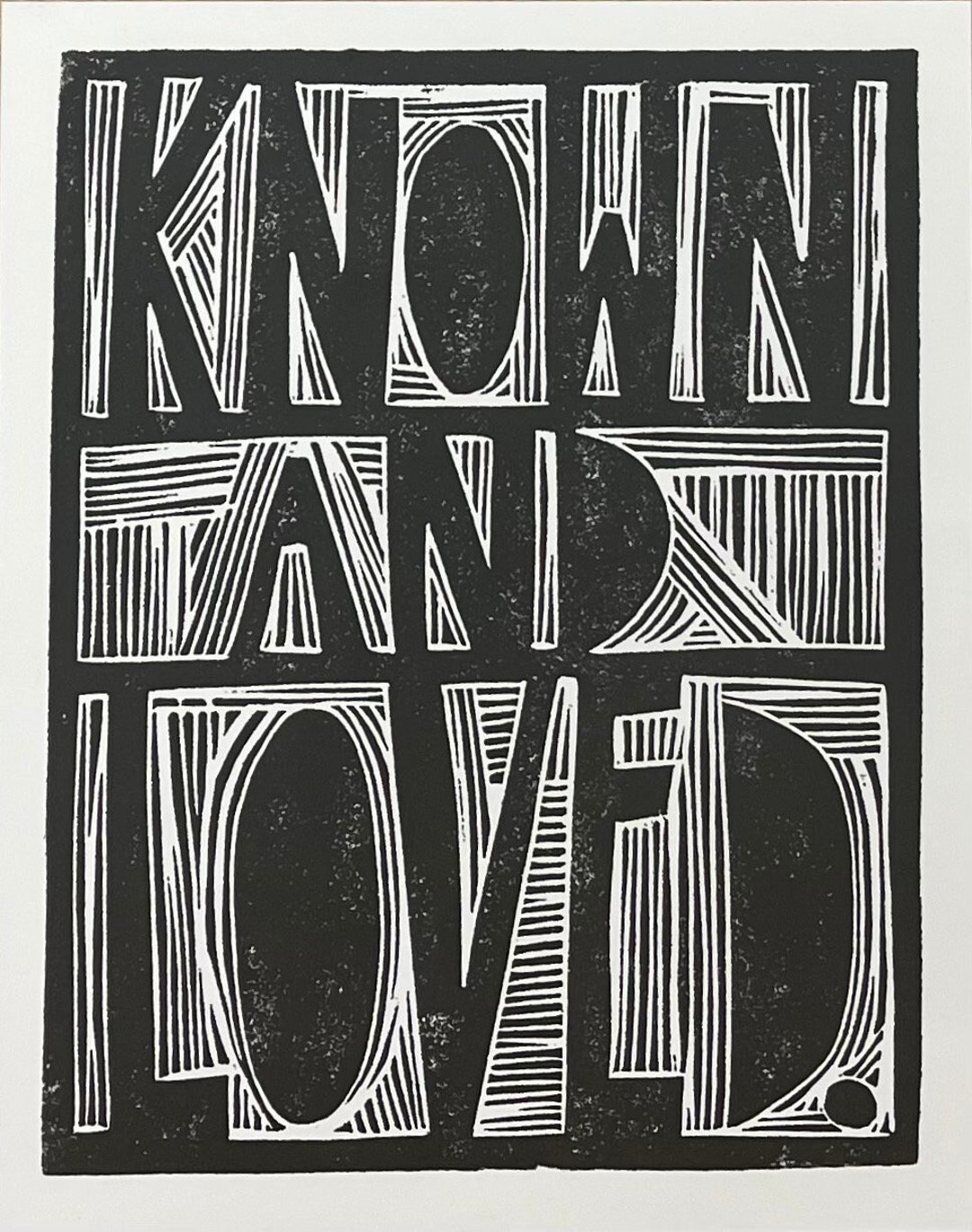 Fully Known Linocut Print, Christian Art Prints, Gifts Under 30 - Etsy