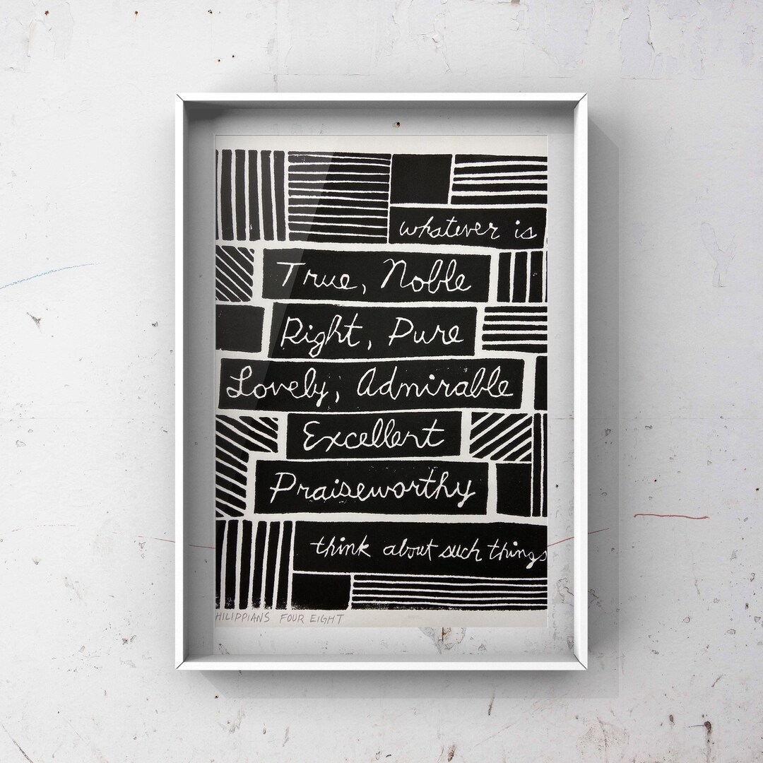 Philippians 4 8 Bible Verse Wall Art Scripture Wall Art - Etsy