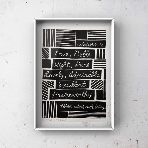 Philippians 4 8 Bible Verse Wall Art Scripture Wall Art | Etsy