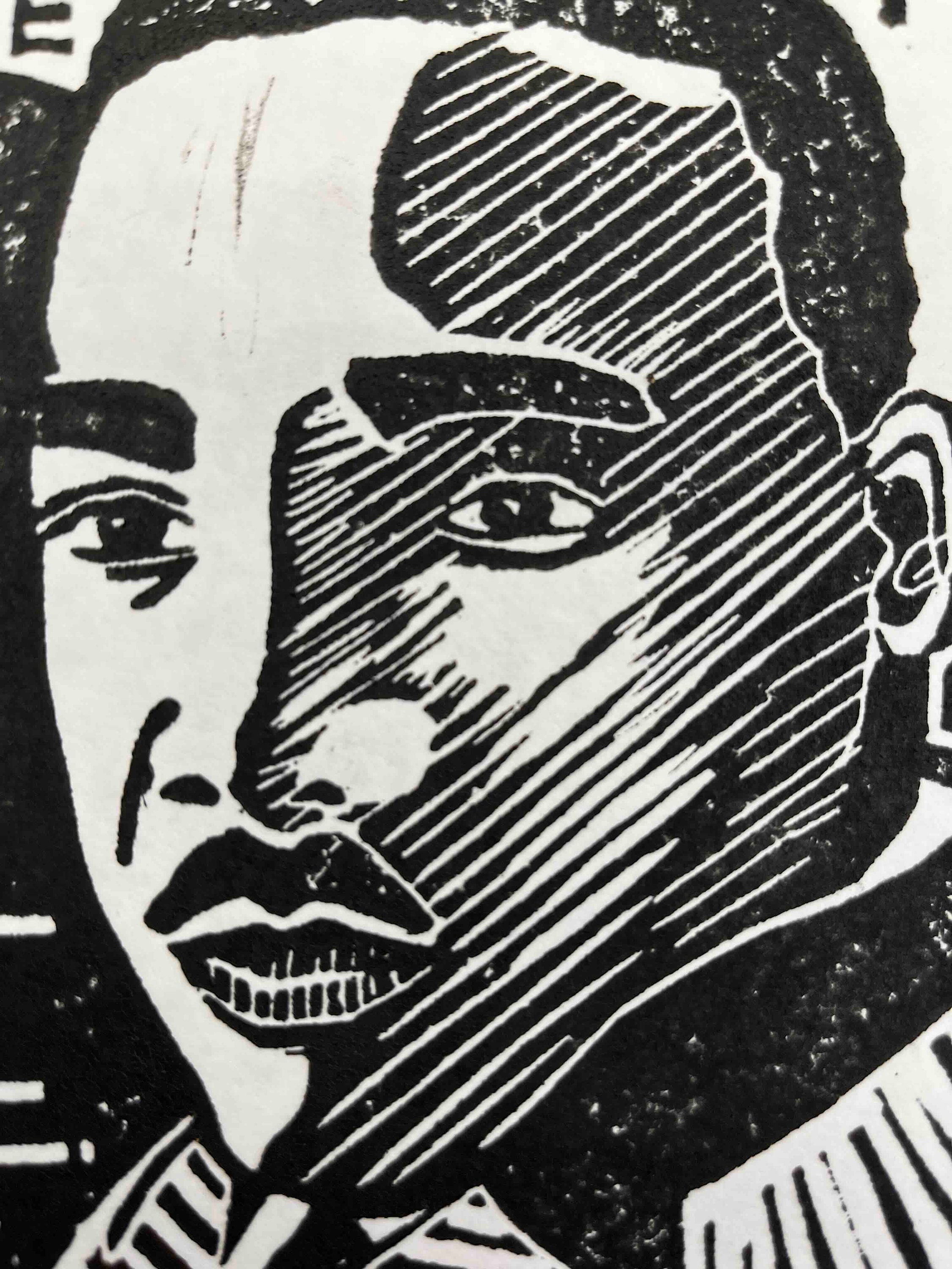 MLK Quote, We Shall Overcome, Linocut Print, Martin Luther King Jr ...