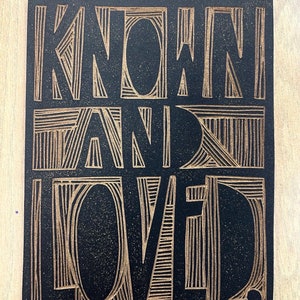 Fully Known Linocut Print, Christian Art Prints, Gifts Under 30 - Etsy