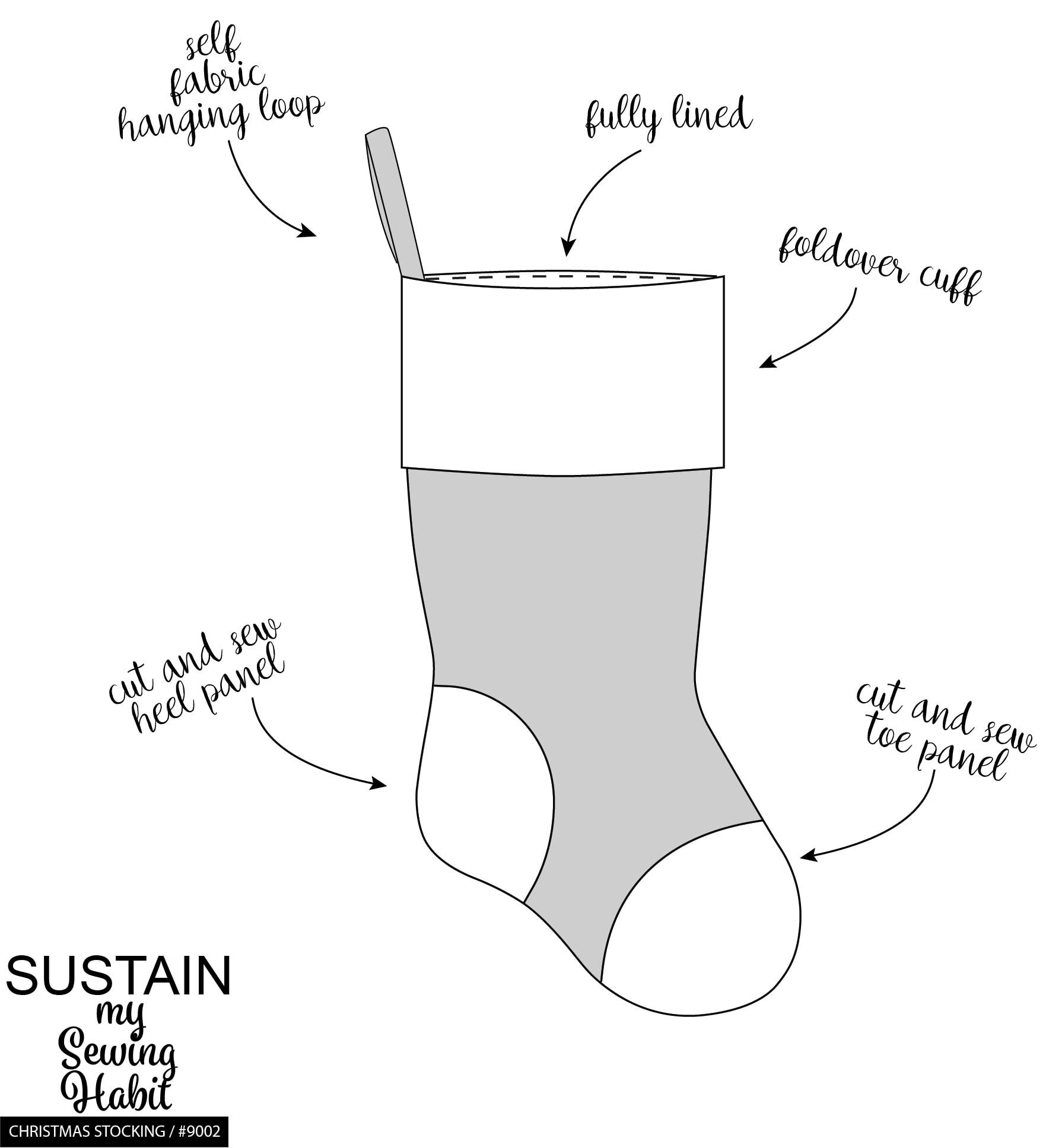 Christmas Stocking PDF Sewing Pattern Holiday Decor for - Etsy Canada