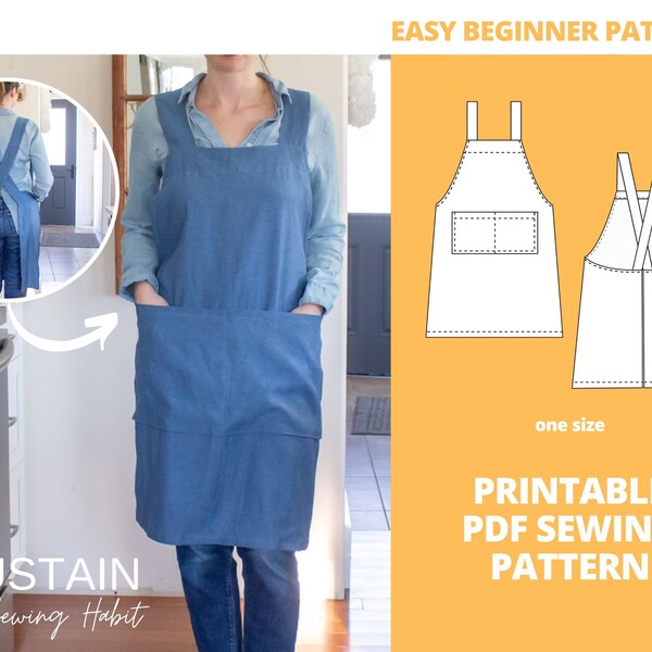 Cross Back Apron Pattern - Etsy
