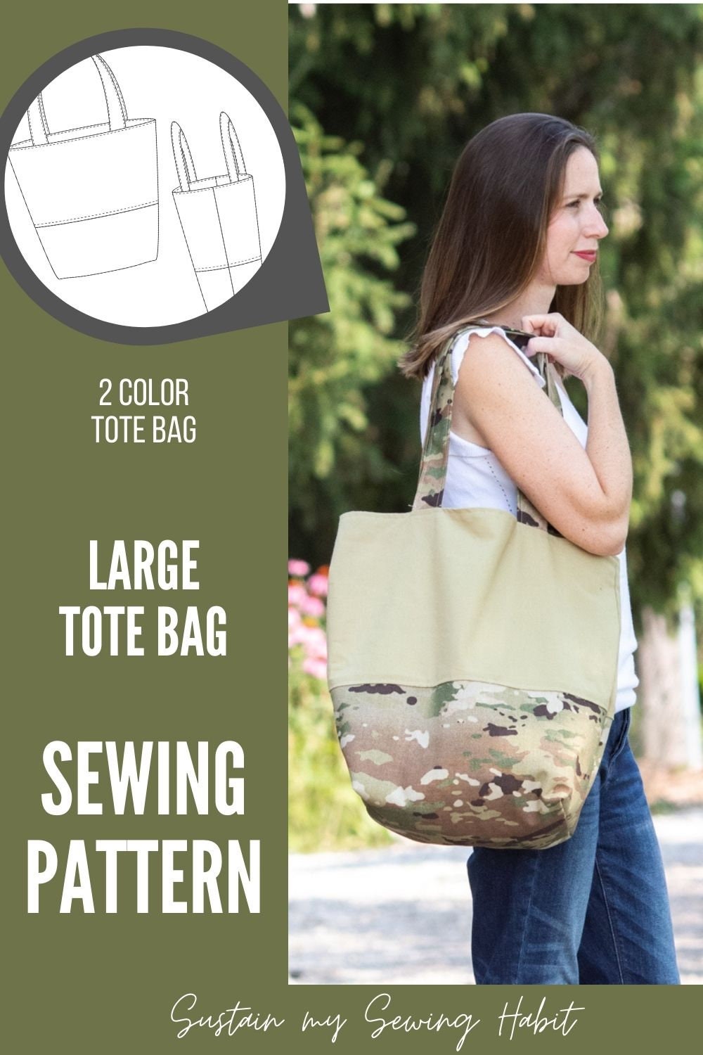 Large Tote Bag PDF Sewing Pattern Digital Instant Download | Etsy