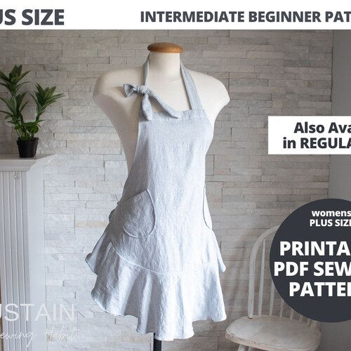 Women's Ruffled Apron PDF Sewing Pattern Digital - Etsy