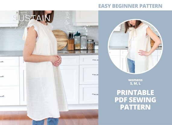Pinafore Apron Style PDF Sewing Pattern 2-way Wear - Etsy