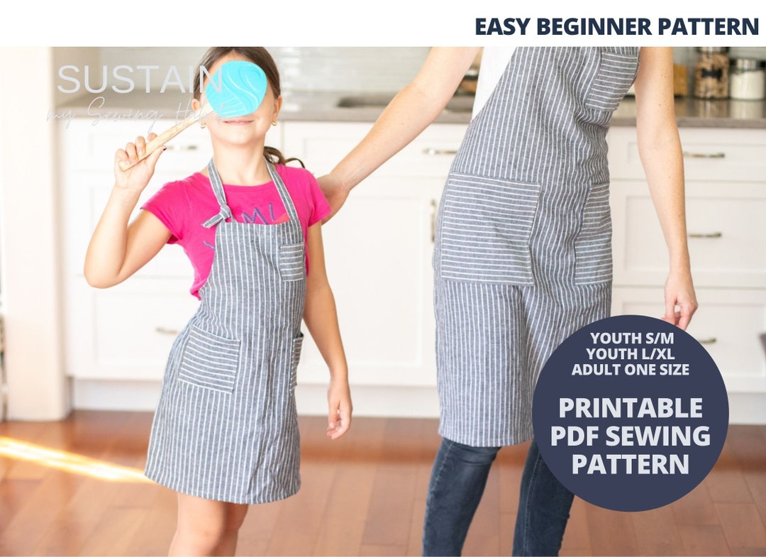 Matching Kitchen Aprons | Adult and Kids Matching Aprons | PDF Sewing ...