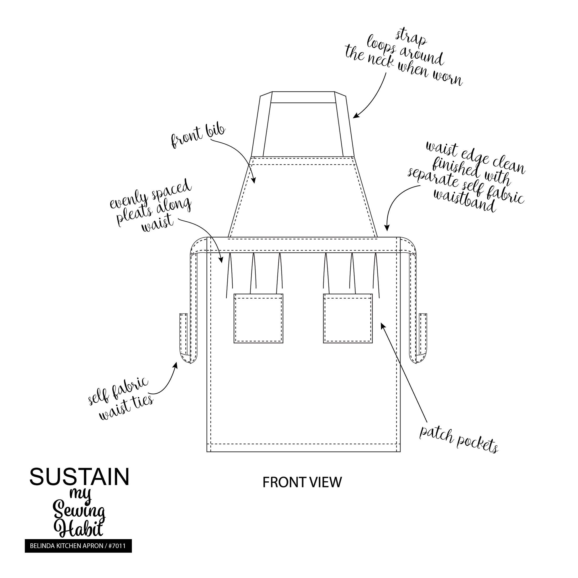 Retro-style Apron PDF Sewing Pattern Digital Instant - Etsy