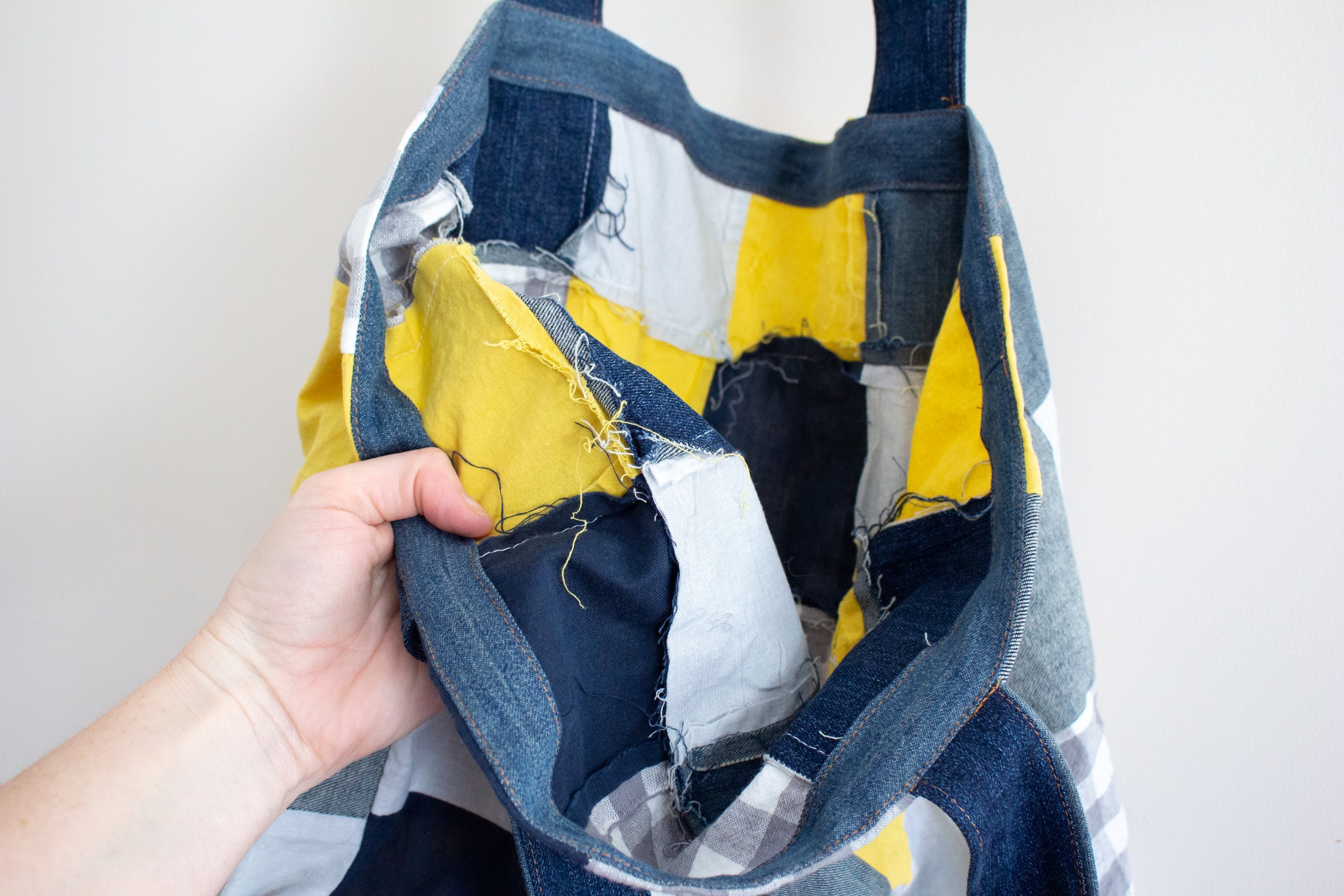 Patchwork Tote Bag PDF Sewing Pattern | Reusable Shopping Bag (digital ...
