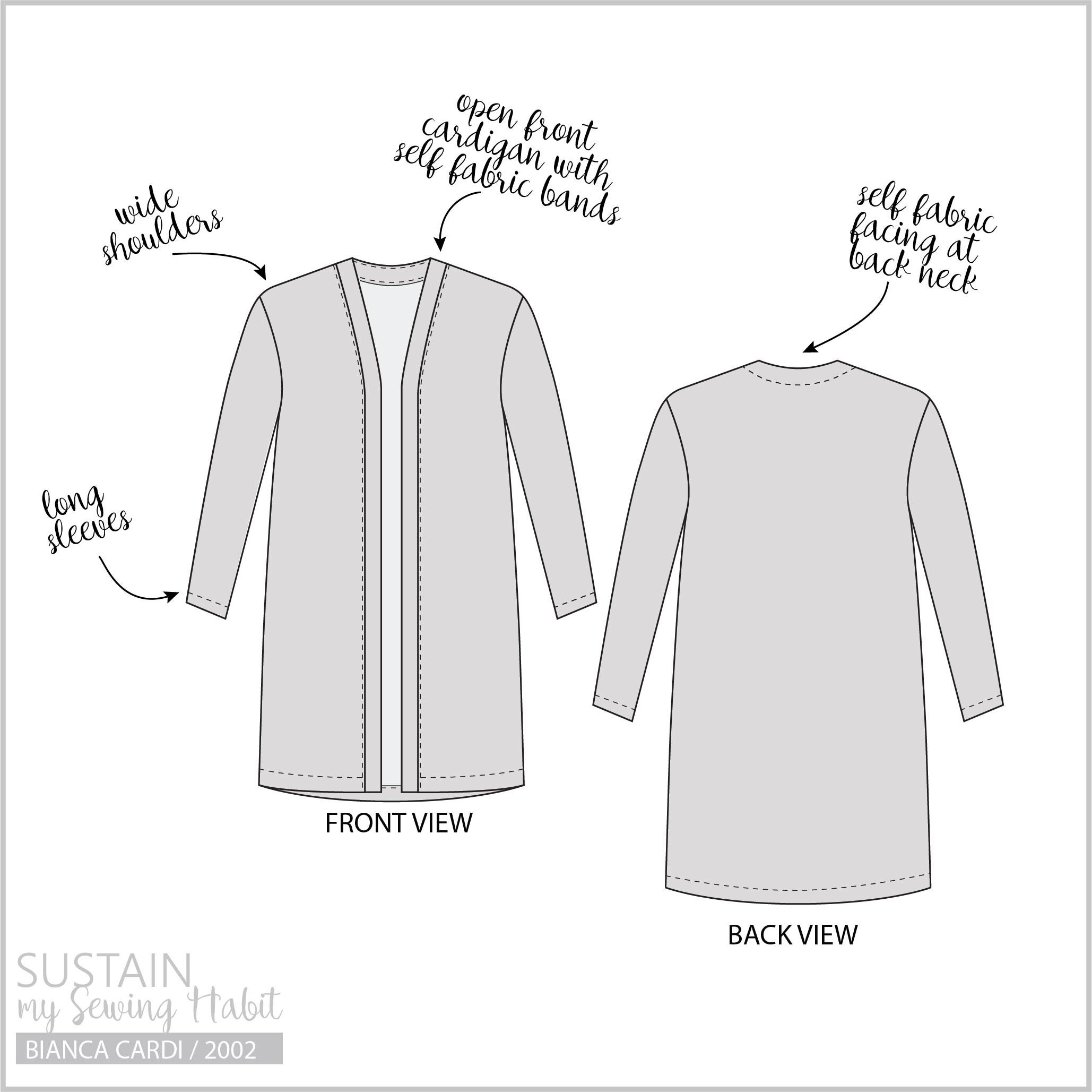 Women's Open Front Cardigan / PDF Sewing Pattern / Digital - Etsy