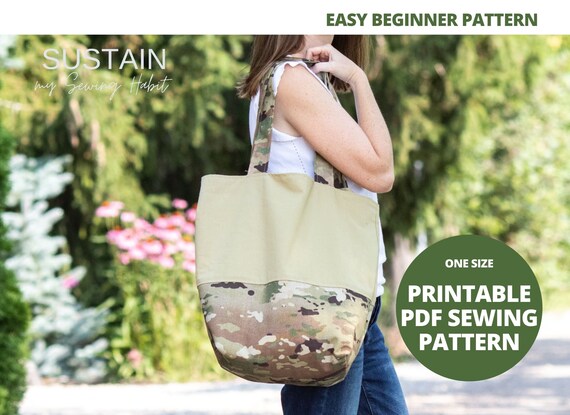 Large Tote Bag PDF Sewing Pattern Digital Instant Download | Etsy