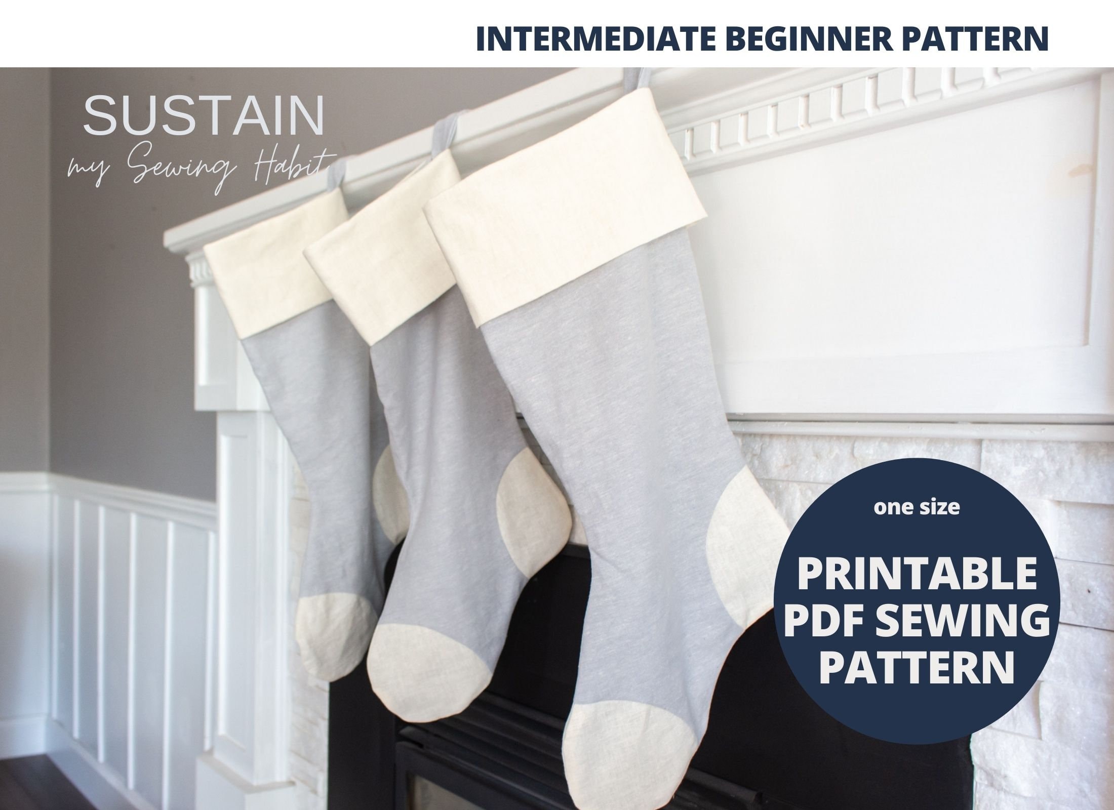 Christmas Stocking PDF Sewing Pattern Holiday Decor for - Etsy Canada