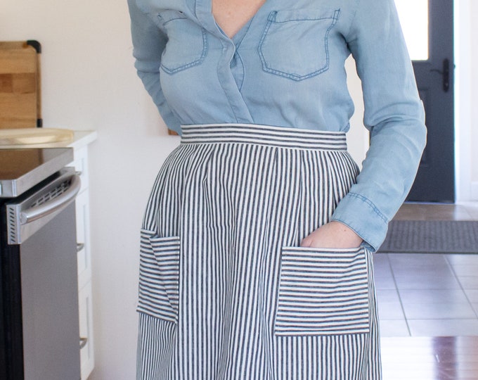 How to Sew A Half Retro Apron for Women - A Printable Sewing Pattern ...