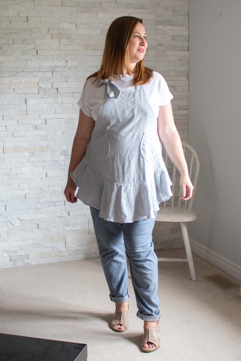 Women's Ruffled Apron | Plus Size Apron | PDF Sewing Pattern | Digital ...