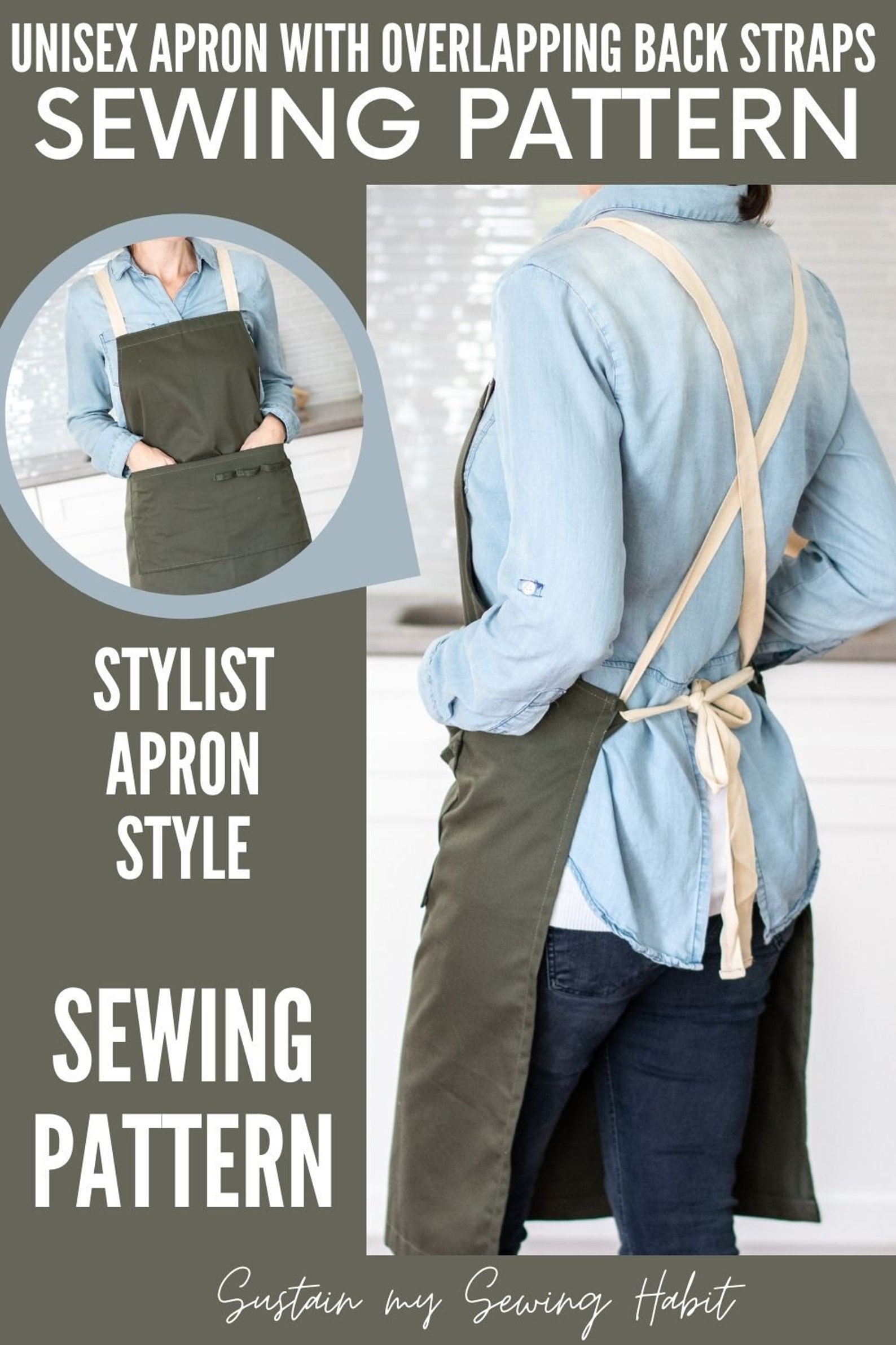 Stylist Apron With Overlapping Back Straps PDF Sewing - Etsy