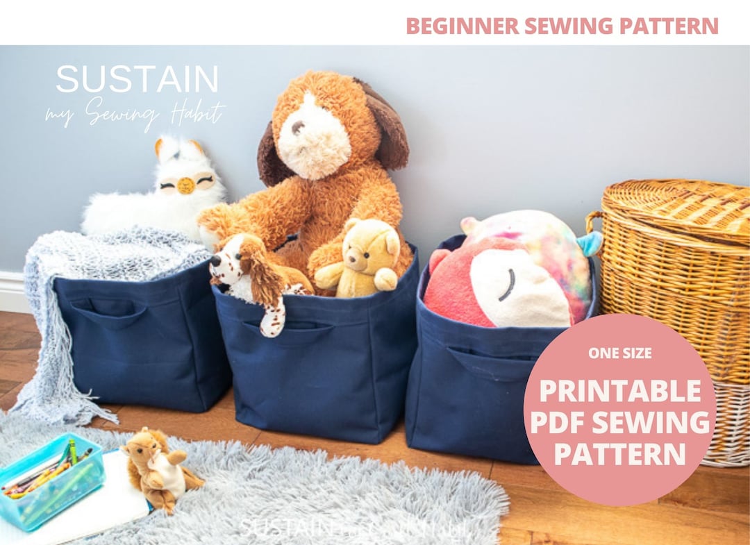 Storage Fabric Cube | PDF Sewing Pattern | Instant Download | Fits ...
