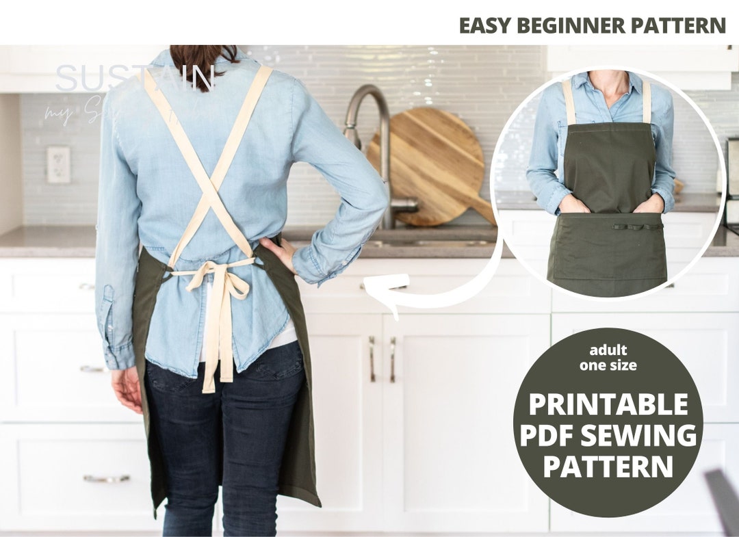 Stylist Apron With Overlapping Back Straps PDF Sewing Pattern Digital ...