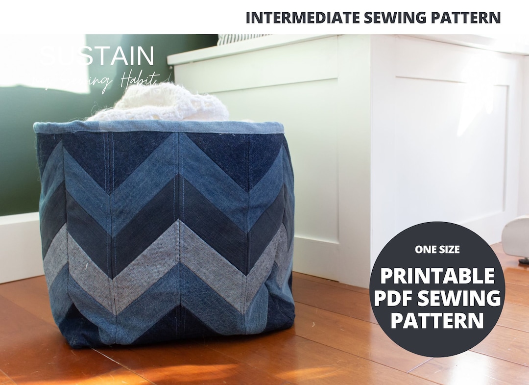 Herringbone Storage Cube | PDF Sewing Pattern | Instant Download | Fits ...