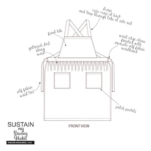 Gathered Pinafore Apron | PDF Sewing Pattern | Digital Instant Download ...