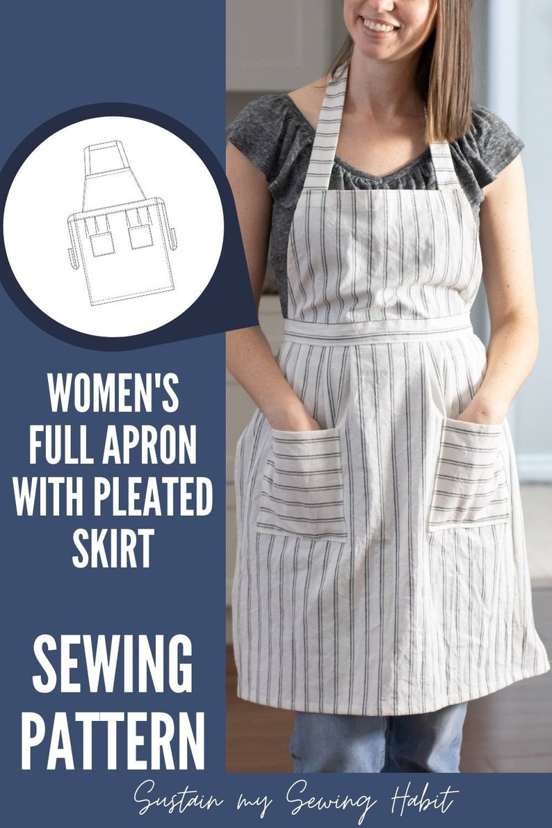 Retro-style Apron PDF Sewing Pattern Digital Instant - Etsy