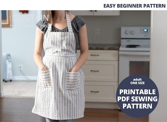 Retro-style Apron PDF Sewing Pattern Digital Instant - Etsy