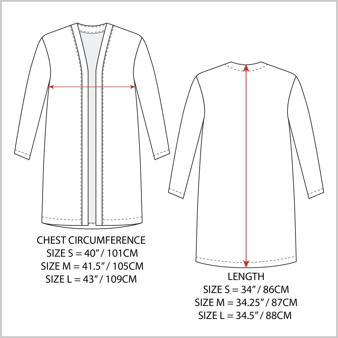 Women's Open Front Cardigan / PDF Sewing Pattern / Digital - Etsy