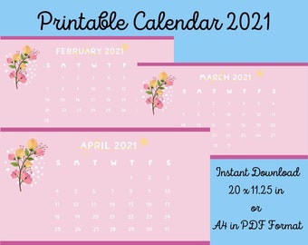 Printable Pink Calendar - Etsy