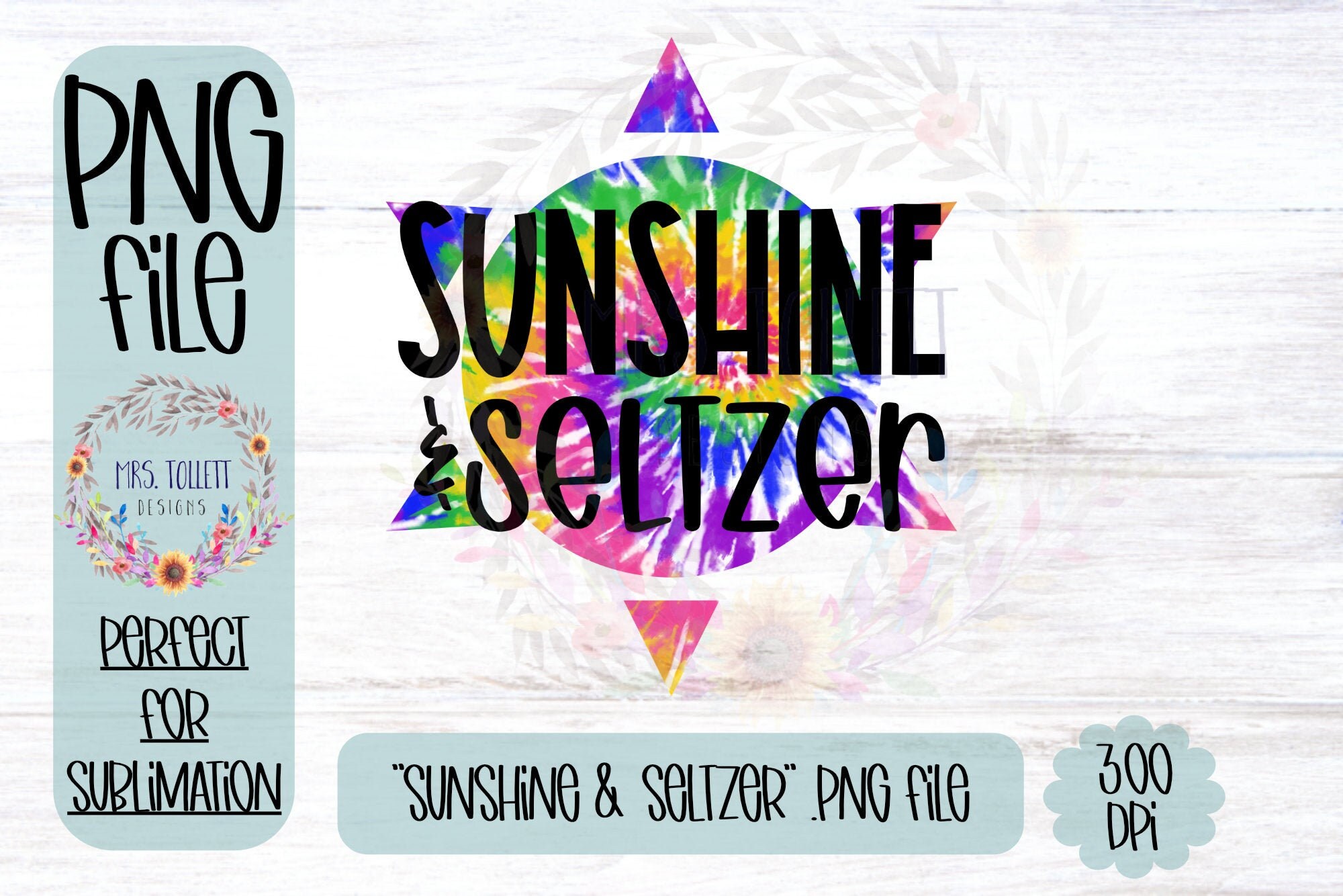 Sublimation Design Sunshine and Seltzer PNG File Clipart Design Shirt ...