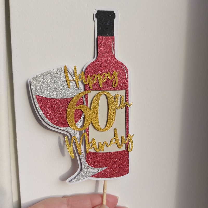 Wine Cake Topper - Etsy