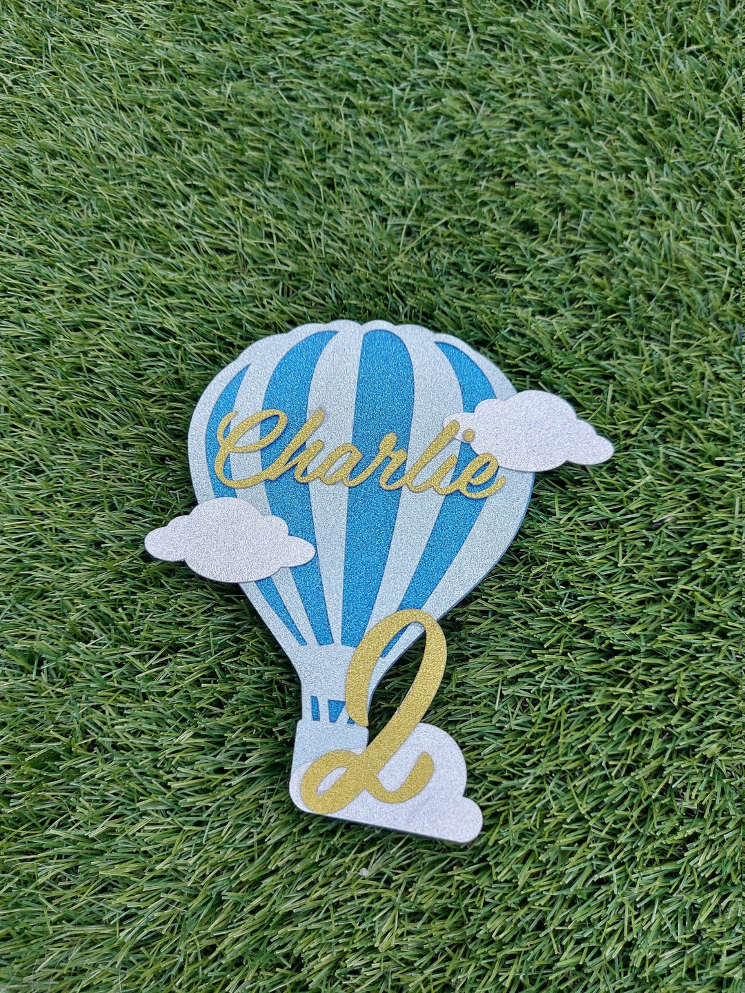 Topper de pastel de globo de edad de nombre personalizado, topper de ...