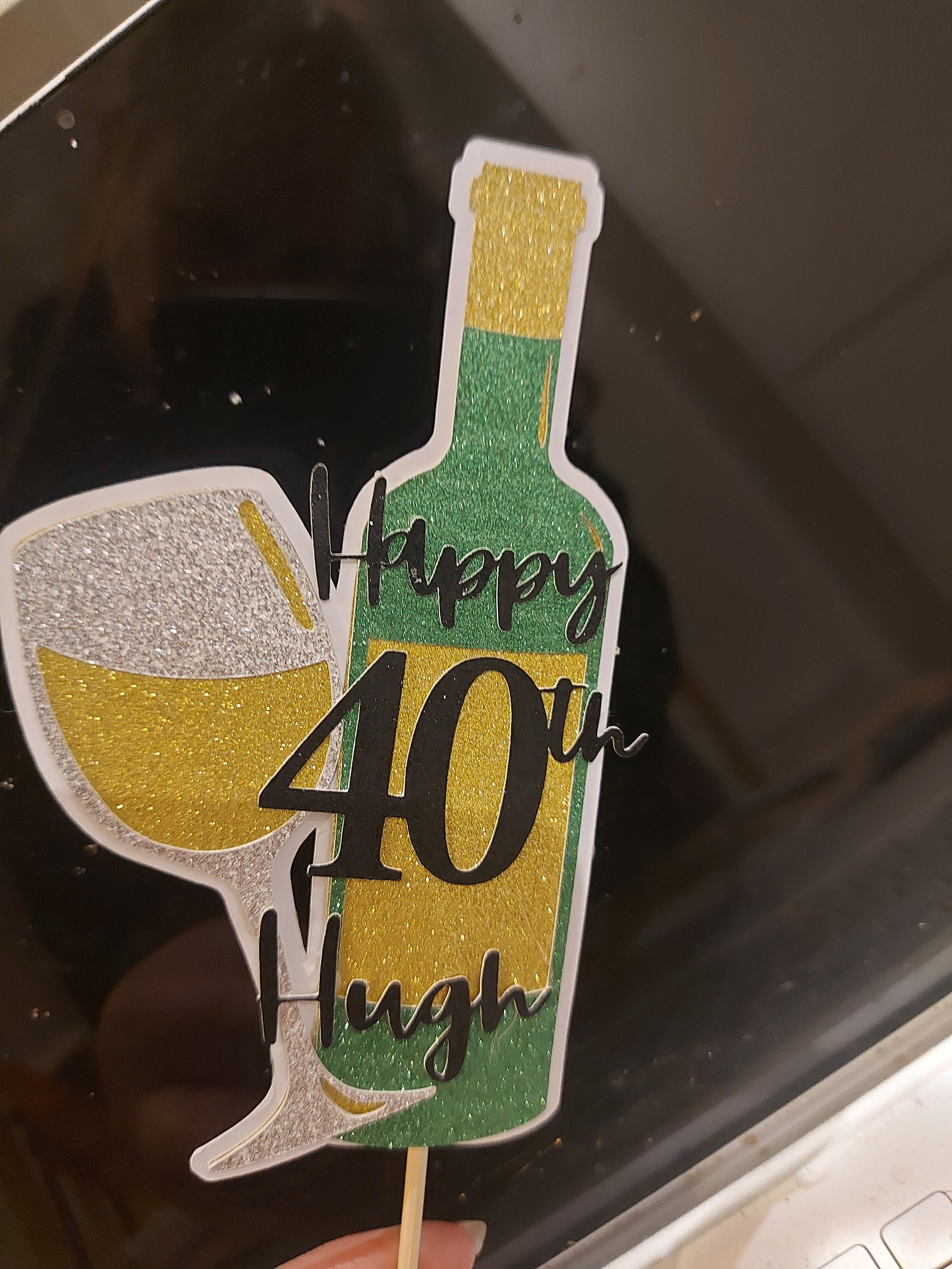 Wine Bottle Cake Topper, Red Wine Cake Topper, Wine Glass Cake Topper ...