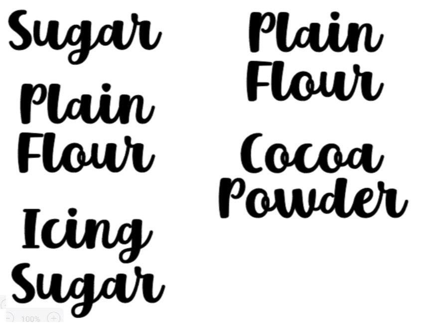 Baking Ingredient Stickers, Baking Ingredient Labels, Baking Stickers ...