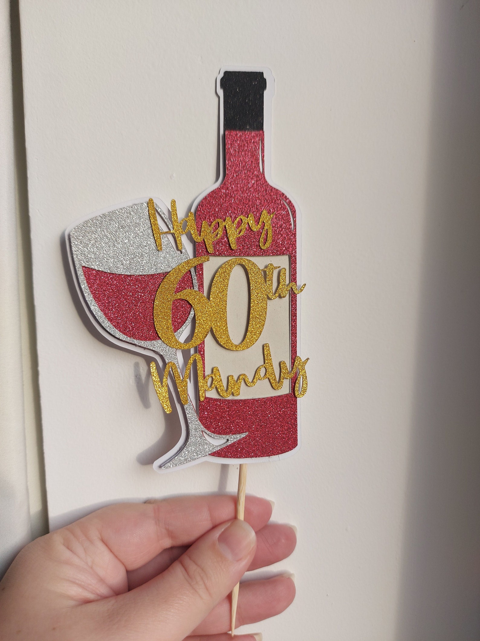 Wine Bottle Cake Topper, Red Wine Cake Topper, Wine Glass Cake Topper ...