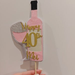Custom Wine Bottle Cake Topper: Handmade Alcohol Theme Party Decor - Etsy