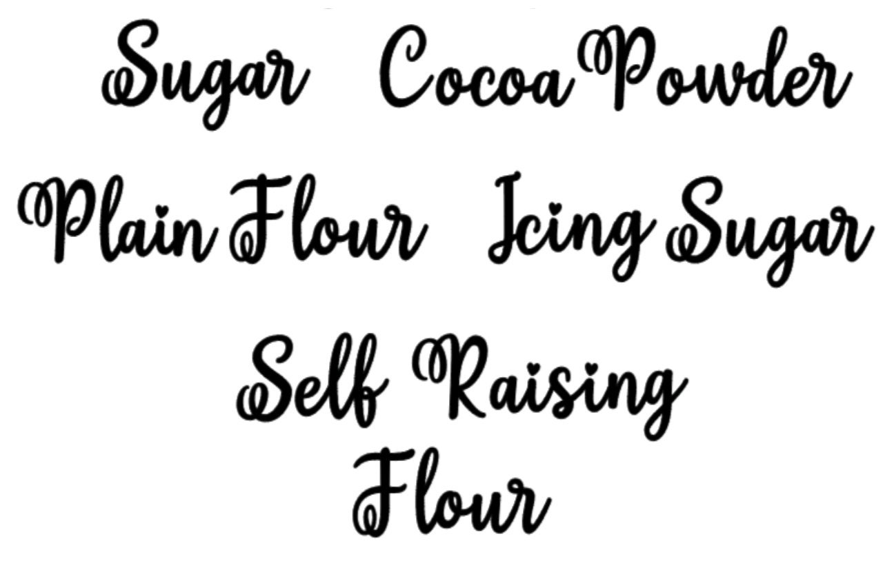 Baking Ingredient Stickers, Baking Ingredient Labels, Baking Stickers ...