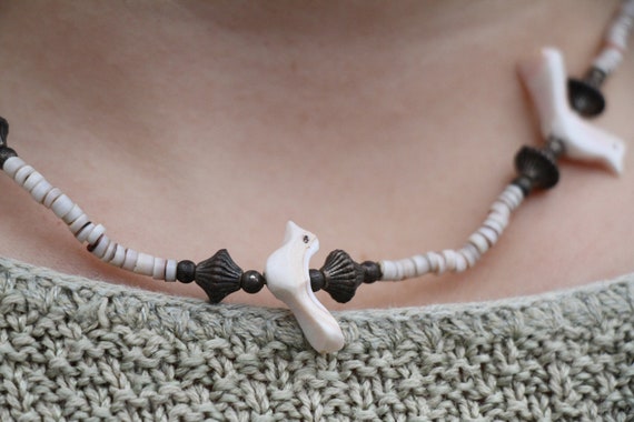 Native American Carved Birds with Shell Heishi Beaded… - Gem