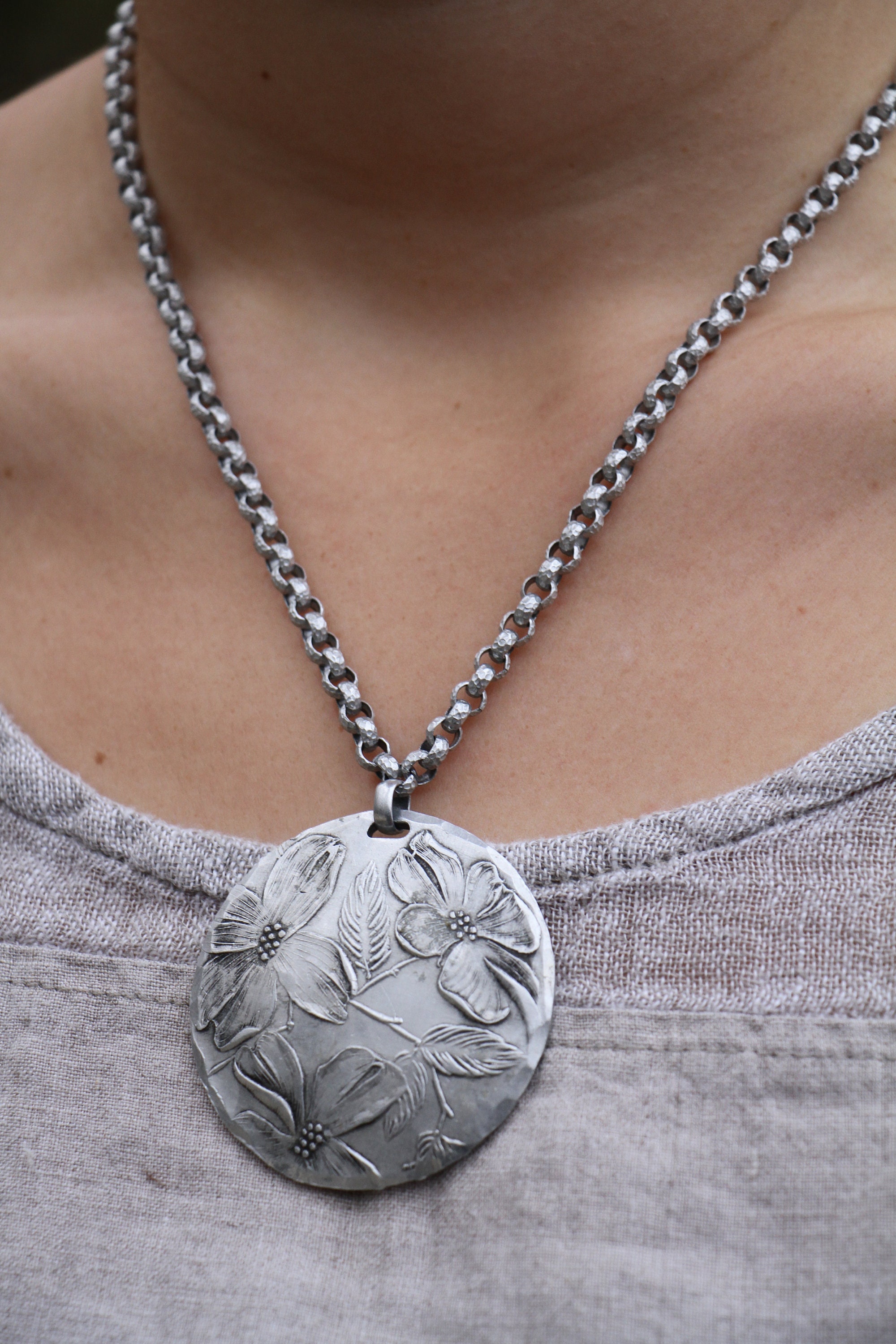 Wendell August Hand Forged Necklace in Grove City PA Flowers Pendant ...