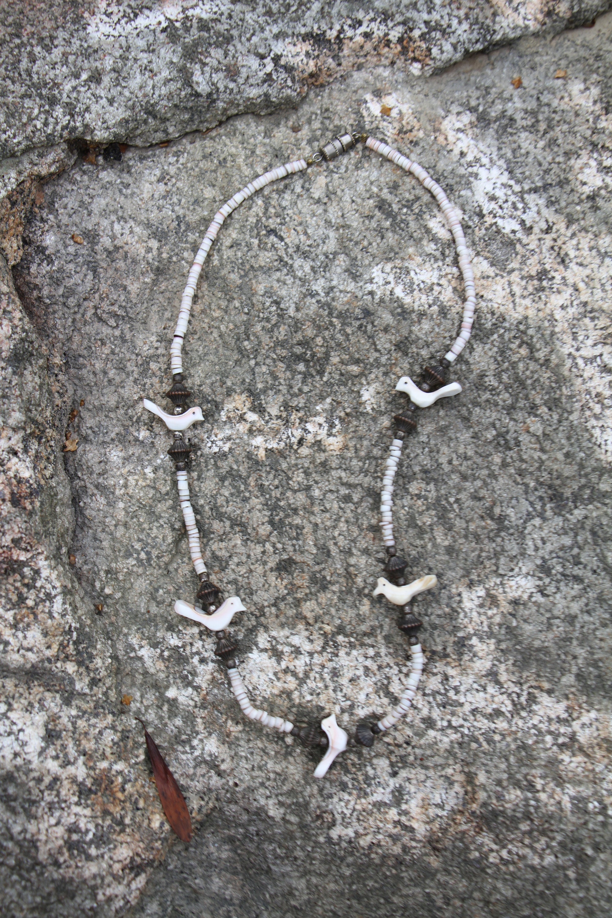 Native American Carved Birds With Shell Heishi Beaded Necklace ...