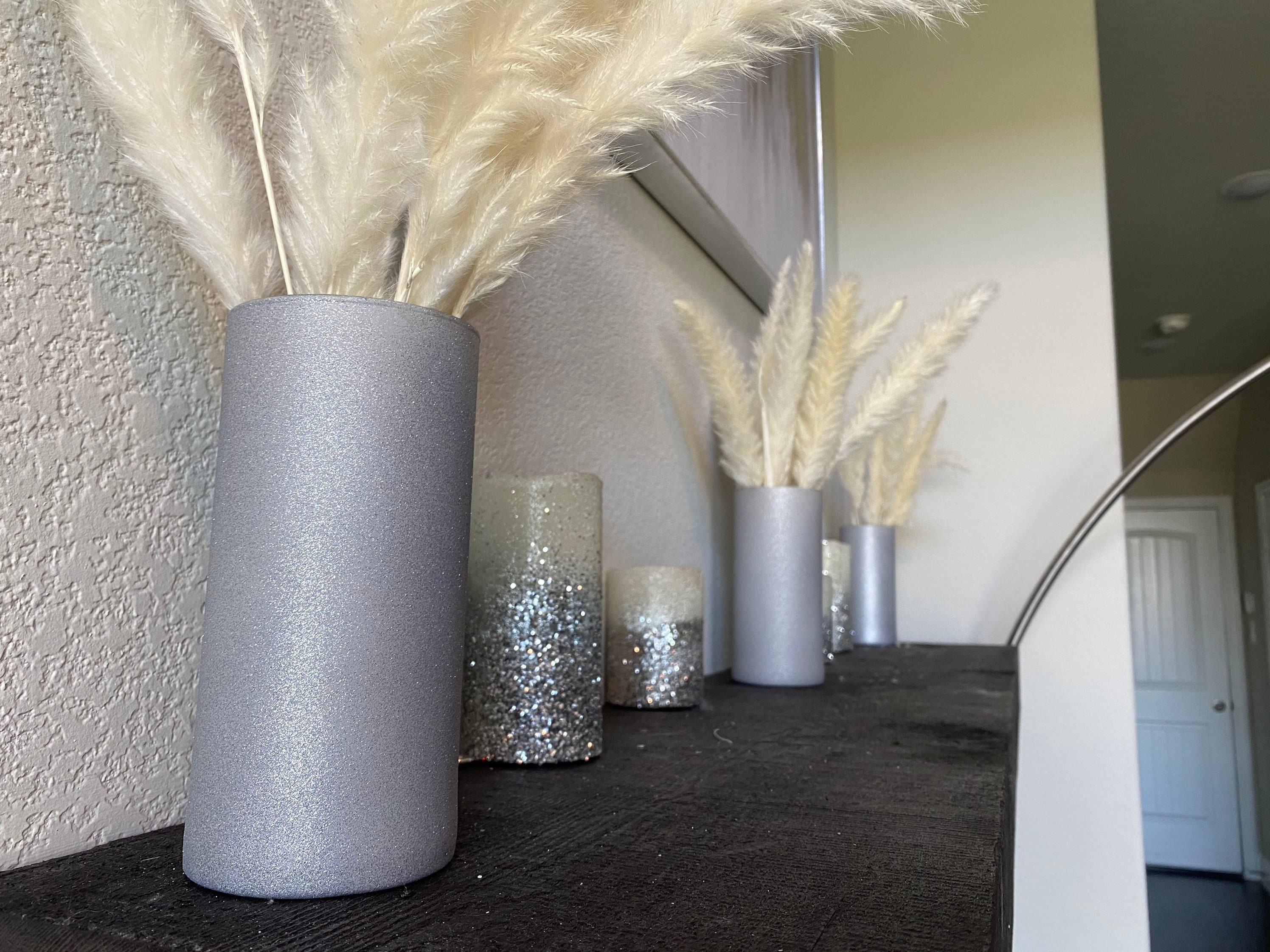 Glittery Silver vase centerpieces Set of 3 Perfect for | Etsy