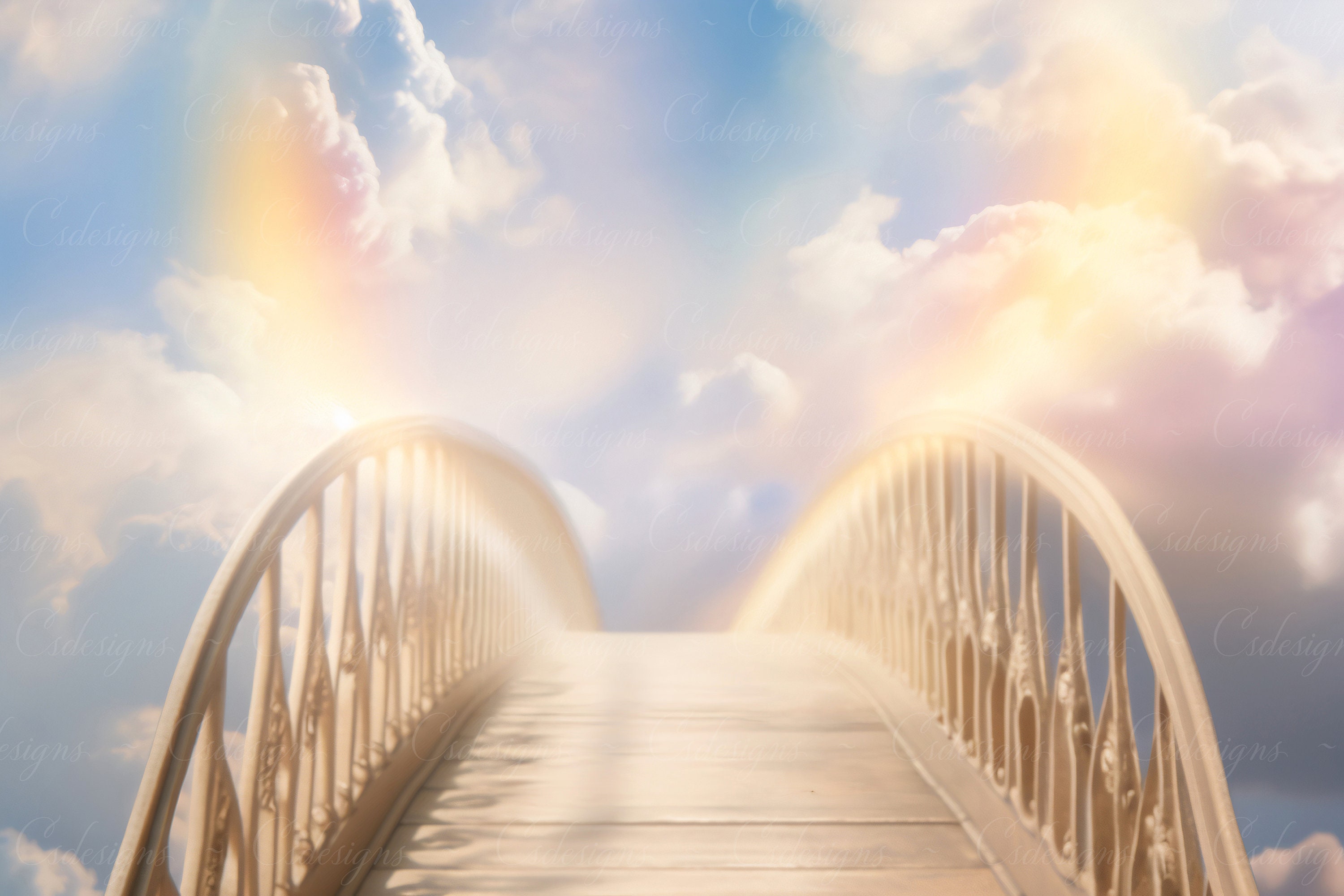 Rainbow Bridge Digital Background , Pet Memorial Backdrop , Portrait ...